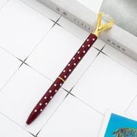 China Fashion Polka Dot Twist Metal Ballpoint Pen Shining Big Diamond Spot Ball Pen 1.0mm for sale