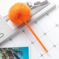 China Lovely Colorful Soft Fluff Plastic Ball Pen 1.0mm Slender Barrel Gift Ballpoint Pens for sale