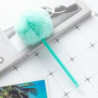 China Lovely Colorful Soft Fluff Plastic Ball Pen 1.0mm Slender Barrel Gift Ballpoint Pens for sale