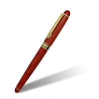 China Red Sandalwood Luxury Roller Ball Pen 0.5mm Business Roller Pen With Gold Accessories for sale