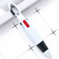 China Four Color Ink Ball Pen Mountaineering Buckle Shape Plastic Ballpoint Pen for sale