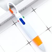 China Four Color Ink Ball Pen Mountaineering Buckle Shape Plastic Ballpoint Pen for sale