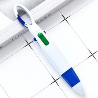 China Four Color Ink Ball Pen Mountaineering Buckle Shape Plastic Ballpoint Pen for sale