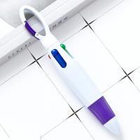 China Four Color Ink Ball Pen Mountaineering Buckle Shape Plastic Ballpoint Pen for sale