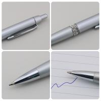 China Elegant Business Ballpoint Pen Diamond-Inlayed Ring Design 1.0mm Gift Ball Pen for sale