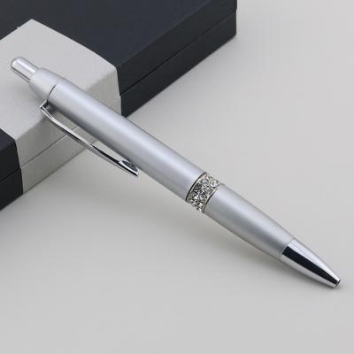 China Elegant Business Ballpoint Pen Diamond-Inlayed Ring Design 1.0mm Gift Ball Pen for sale
