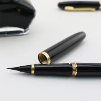 China Black Creative Stationery Soft Tip Calligraphy Brush Pen Signature Pen For Gift for sale