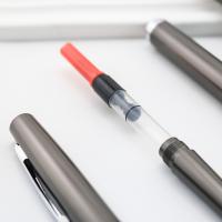 China Grey Metal Calligraphy Brush Pen Fountain Pen Style Soft Tip Brush Pen for sale