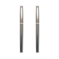 China Grey Metal Calligraphy Brush Pen Fountain Pen Style Soft Tip Brush Pen for sale
