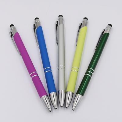 China Classical Aluminum Ballpoint Pen 1.0mm Touch Screen Click Ball Pen For Promotion Advertising for sale