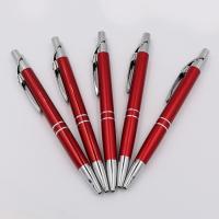 China Customizable Aluminum Ball Pen Red Classic Design Metal Ballpoint Pen Logo Pen for sale