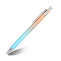 China Aluminum Metal Gradient Color Ballpoint Pen 1.0mm Press Type Gift Ball Pen for sale