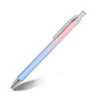China Aluminum Metal Gradient Color Ballpoint Pen 1.0mm Press Type Gift Ball Pen for sale
