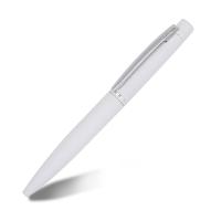 China High End Business Metal Twist Ballpoint Pen Soft Coating Pen Barrel Ball Pen Office Supplies for sale