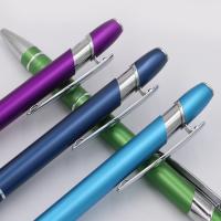 China Multi Colors Press Metal Ballpoint Pen 1.0mm Anti-Slip Pen Grip Click Ball Pen for sale