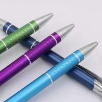 China Multi Colors Press Metal Ballpoint Pen 1.0mm Anti-Slip Pen Grip Click Ball Pen for sale