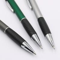 China Portable Aluminum Metal Ballpoint Pen Rubber Grip Business Office School Ball Pen for sale