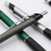 China Portable Aluminum Metal Ballpoint Pen Rubber Grip Business Office School Ball Pen for sale