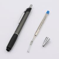 China Portable Aluminum Metal Ballpoint Pen Rubber Grip Business Office School Ball Pen for sale