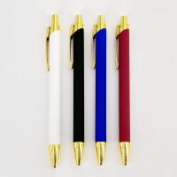 China Soft Touch Press Ballpoint Pen 1.0mm Soft Coating Plastic Ball Pen For School Office for sale
