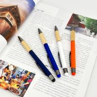 China Creative Bamboo Grip School Plastic Ballpoint Pen Soft Rubber Touch Screen Top Ball Pen for sale