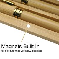 China Bamboo Wood Business Stationery Set Natural Color Roller Ball Pen Fountain Pen Set for sale