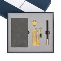 China Classical Sandalwood Business Stationery Set Bookmark Notebook Craft Pen U Disk for sale