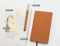 China Classical Sandalwood Business Stationery Set Bookmark Notebook Craft Pen U Disk for sale