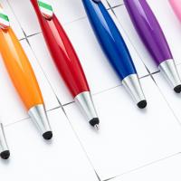 China Cute Cartoon Plastic Ball Pen Doll Head Touchscreen Ballpoint Pens Kids Gift for sale