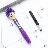 China Cute Cartoon Plastic Ball Pen Doll Head Touchscreen Ballpoint Pens Kids Gift for sale