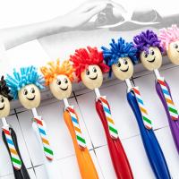 China Cute Cartoon Plastic Ball Pen Doll Head Touchscreen Ballpoint Pens Kids Gift for sale