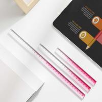 China School Creative Stationery Gradient Color Acrylic Transparent Cubic Ruler for sale