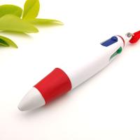 China Four Color 0.7mm ballpoint pen Convenient Handbook Pen With Hanging Rope for sale