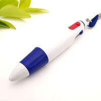 China Four Color 0.7mm ballpoint pen Convenient Handbook Pen With Hanging Rope for sale