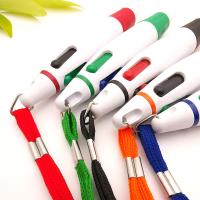 China Four Color 0.7mm ballpoint pen Convenient Handbook Pen With Hanging Rope for sale
