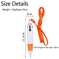 China Four Color 0.7mm ballpoint pen Convenient Handbook Pen With Hanging Rope for sale