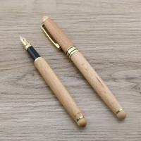 China Eco Friendly Beech Wood Fountain Pen Brass Accessories For Business Gifts Friends for sale
