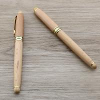 China Eco Friendly Beech Wood Fountain Pen Brass Accessories For Business Gifts Friends for sale