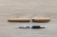 China Eco Friendly Beech Wood Fountain Pen Brass Accessories For Business Gifts Friends for sale