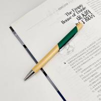 China Environmental Multi Color Press Type Bamboo Ball Pen Printing Logo Click Ballpoint Pen for sale
