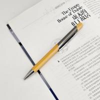 China Environmental Multi Color Press Type Bamboo Ball Pen Printing Logo Click Ballpoint Pen for sale