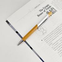 China Environmental Multi Color Press Type Bamboo Ball Pen Printing Logo Click Ballpoint Pen for sale