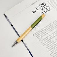 China Environmental Multi Color Press Type Bamboo Ball Pen Printing Logo Click Ballpoint Pen for sale