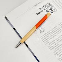 China Environmental Multi Color Press Type Bamboo Ball Pen Printing Logo Click Ballpoint Pen for sale