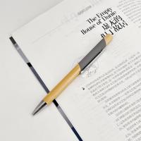 China Environmental Multi Color Press Type Bamboo Ball Pen Printing Logo Click Ballpoint Pen for sale