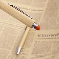 China 2 in 1 Colorful Bamboo Wood Ballpoint Pen Touch Screen Promotional Ball Pen for sale