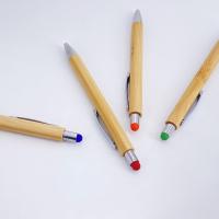 China 2 in 1 Colorful Bamboo Wood Ballpoint Pen Touch Screen Promotional Ball Pen for sale