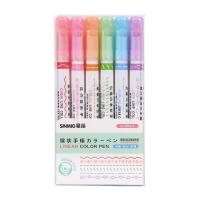 China Colorful Pattern Shape Linear Curve Highlighter Pens For Handbook Journals Notes for sale