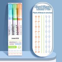 China Colorful Pattern Shape Linear Curve Highlighter Pens For Handbook Journals Notes for sale