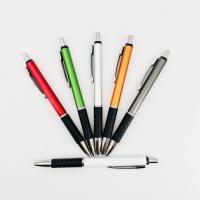 China Non-slip Rubber Pen Grip Aluminum Ballpoint Pen Lightweight Colorful Metal Ball Pen for sale